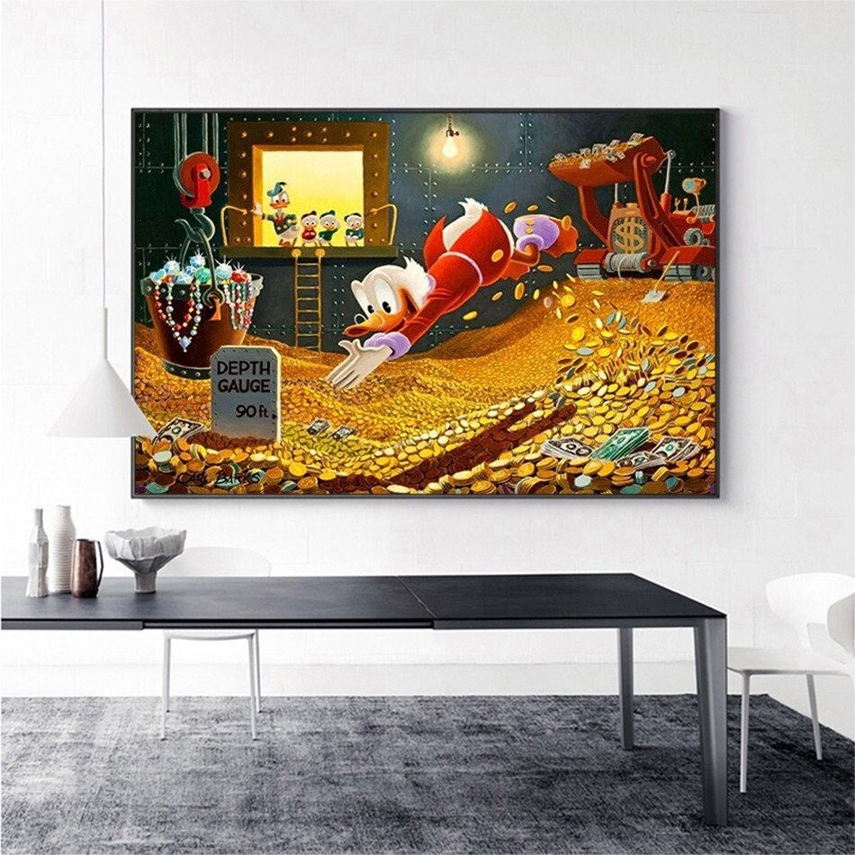 Monopoly Scrooge Mcduck Alec Graffiti Art Money Paintings on Canvas ...