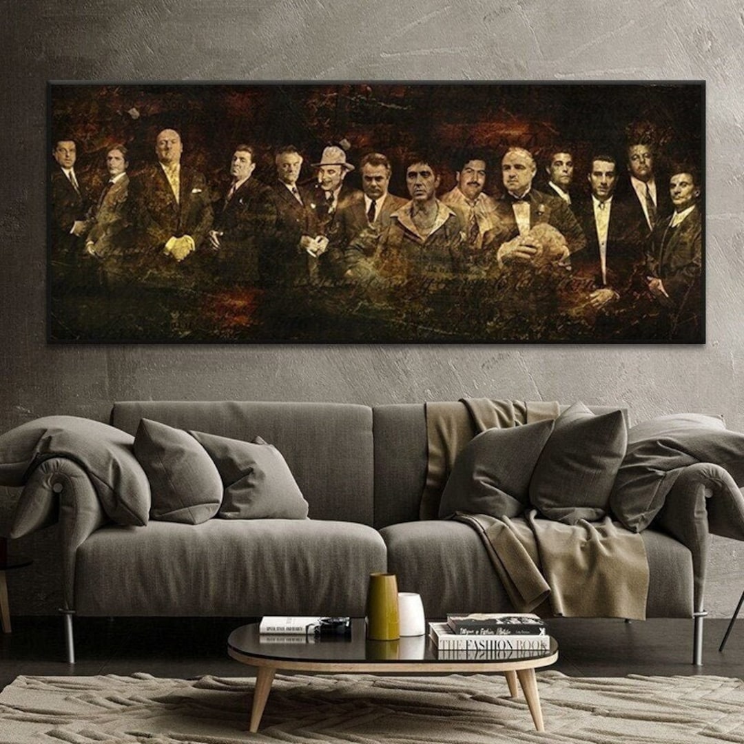 Retro Mafia Leader Posters Gangpad Godfather Art Canvas Print for Large ...