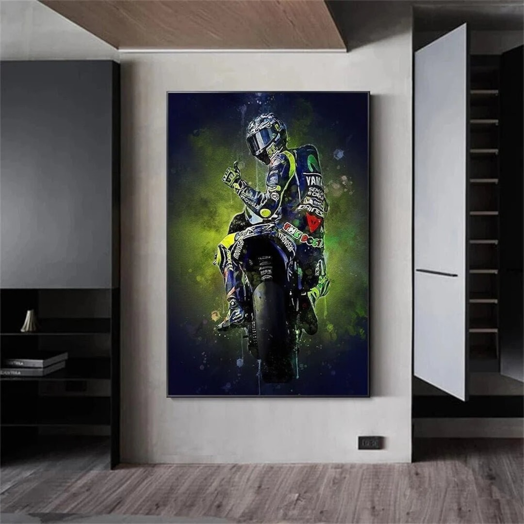 Valentino Rossi Legendary Motorcycle Canvas Print Perfect for Motogp ...