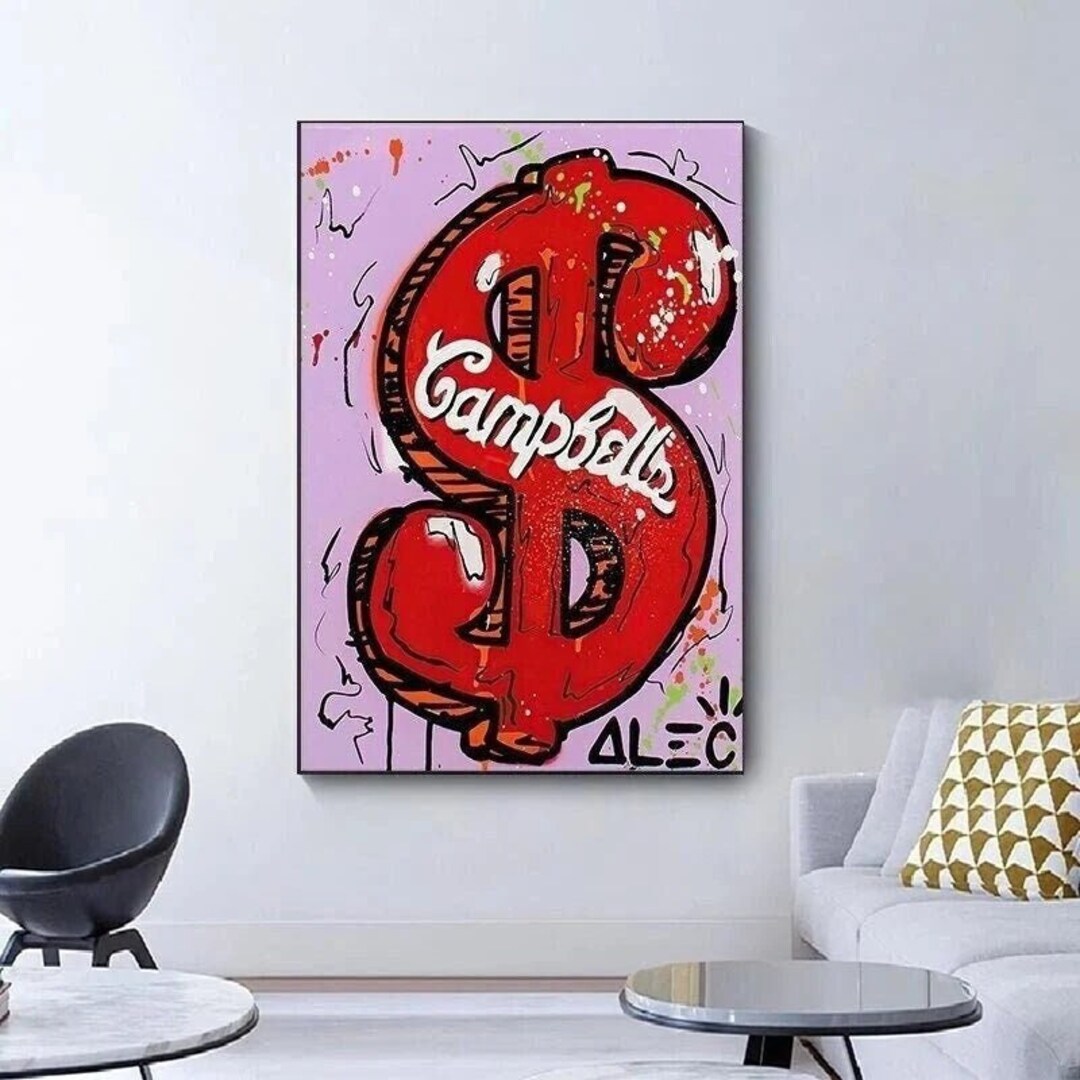Bold Red Dollar Sign Canvas Print - Vibrant Wall Decor for Living Room ...