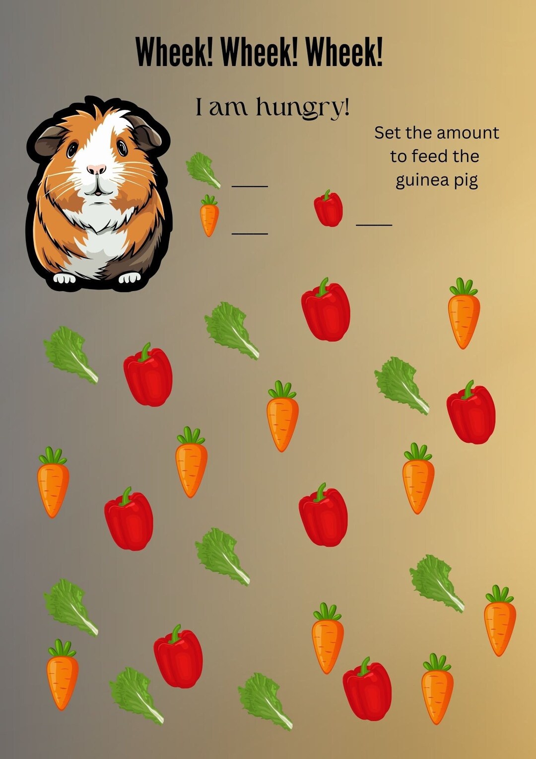 Feed the Guinea Pig Savings Challenge - Etsy