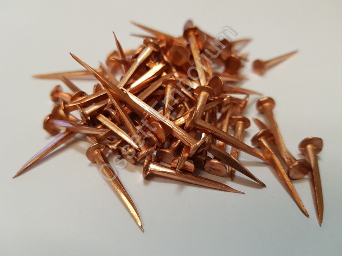 Solid Copper Fine Cut Tacks Large Head Carpet Upholstery Restore Boat ...