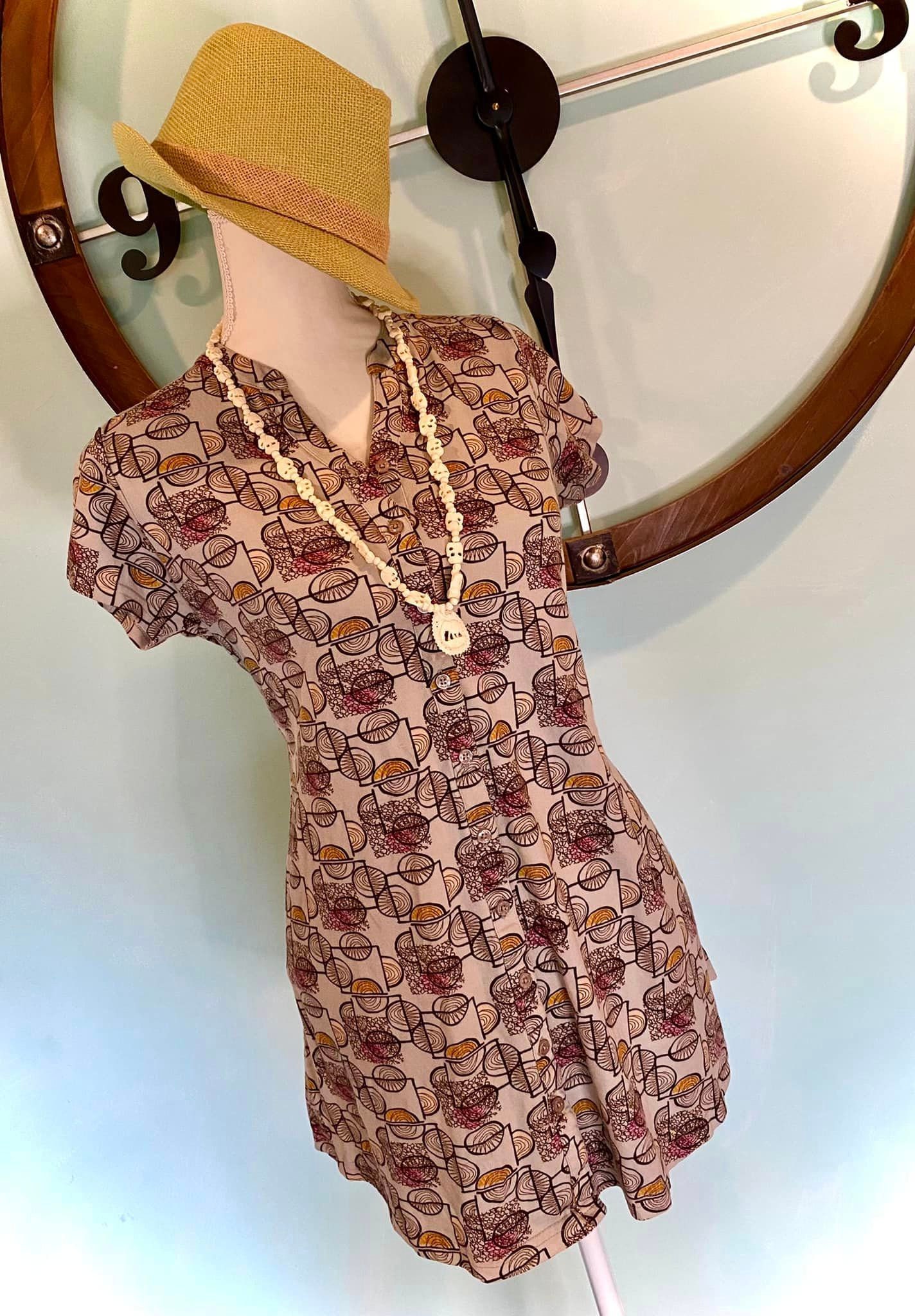 Retro Shirt Mod Art Midcentury Fabric 1960s Shirt - Etsy