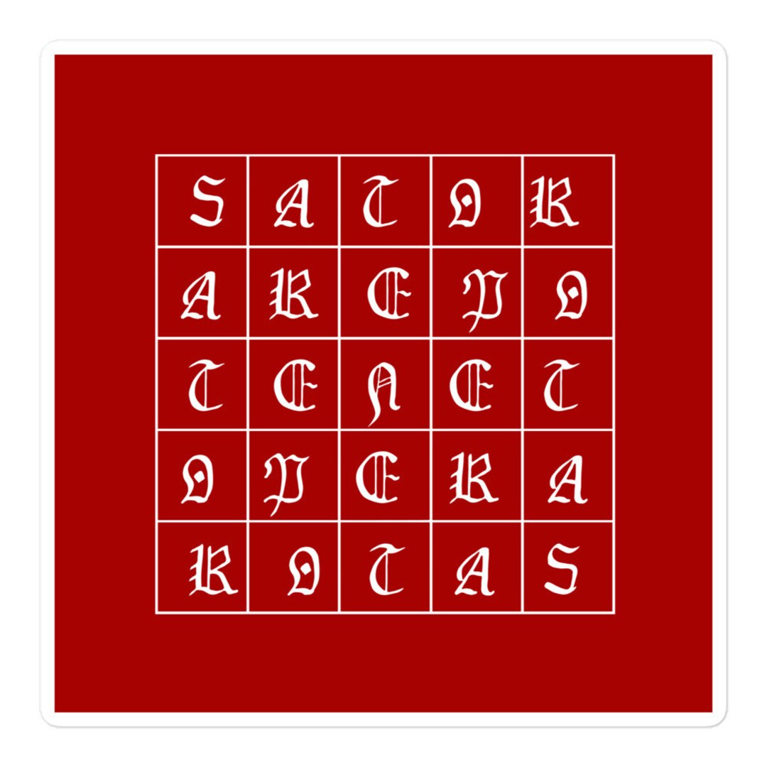 Sator Square Sticker - Ancient Magic Protection Spell Medieval ...