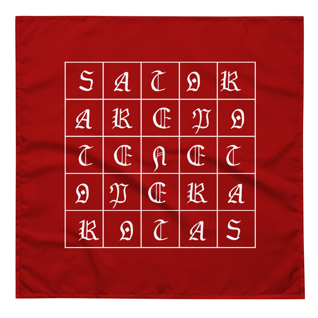 Sator Square Bandana - Ancient Magic Protection Spell Medieval ...