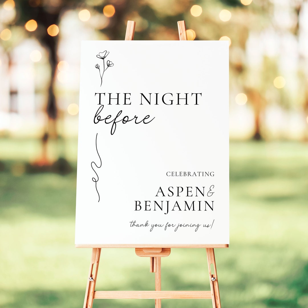 Wedding Signs for the Night Before | Rehearsal Dinner | the Night ...