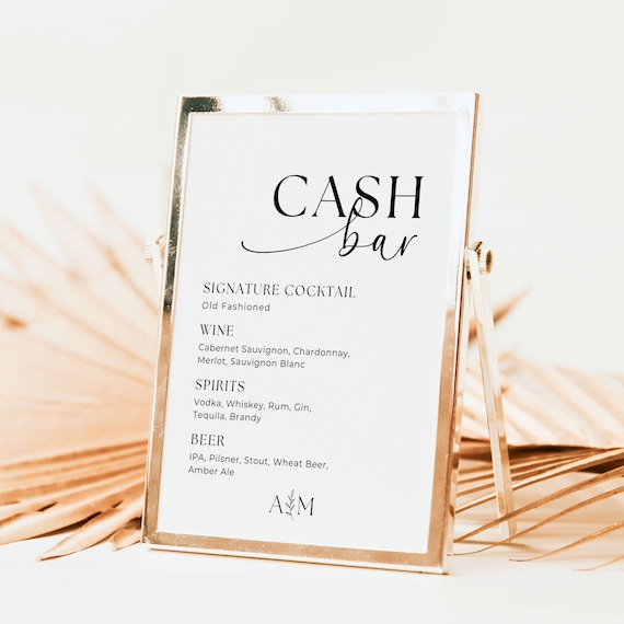 Cash bar on wedding invitation | Beachweddingtips.com