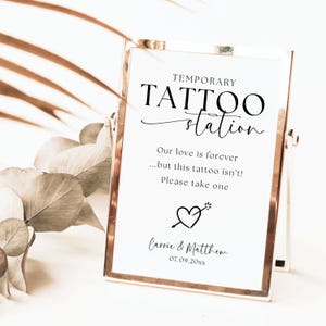 Temporary Tattoos Station Wedding Tattoo Favor Sign, Wedding Tattoo ...