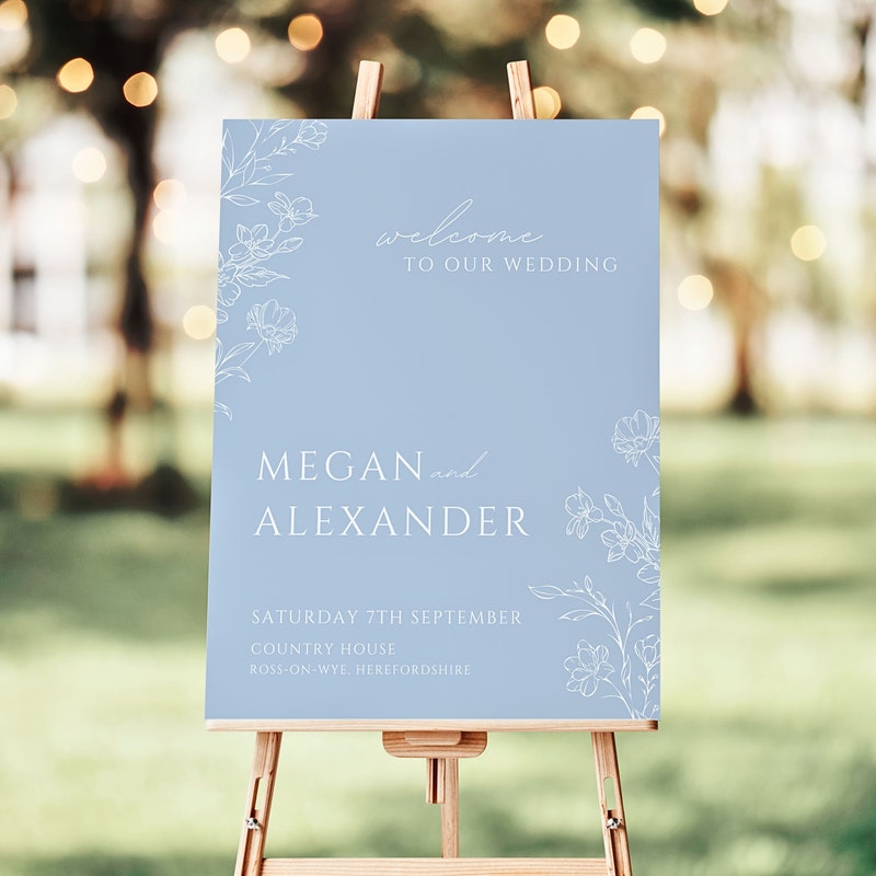 Blue Wedding Sign - Etsy