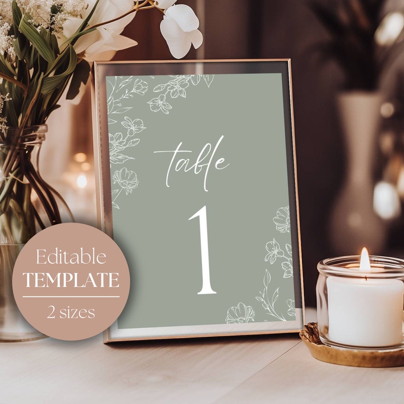 Green Table Number - Etsy