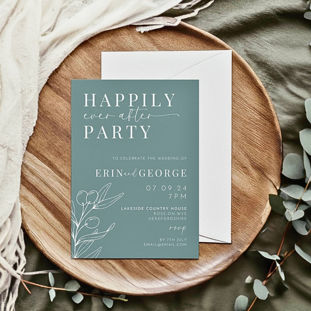 Reception Party Invitation | Wedding Elopement Reception Invite | Boho ...