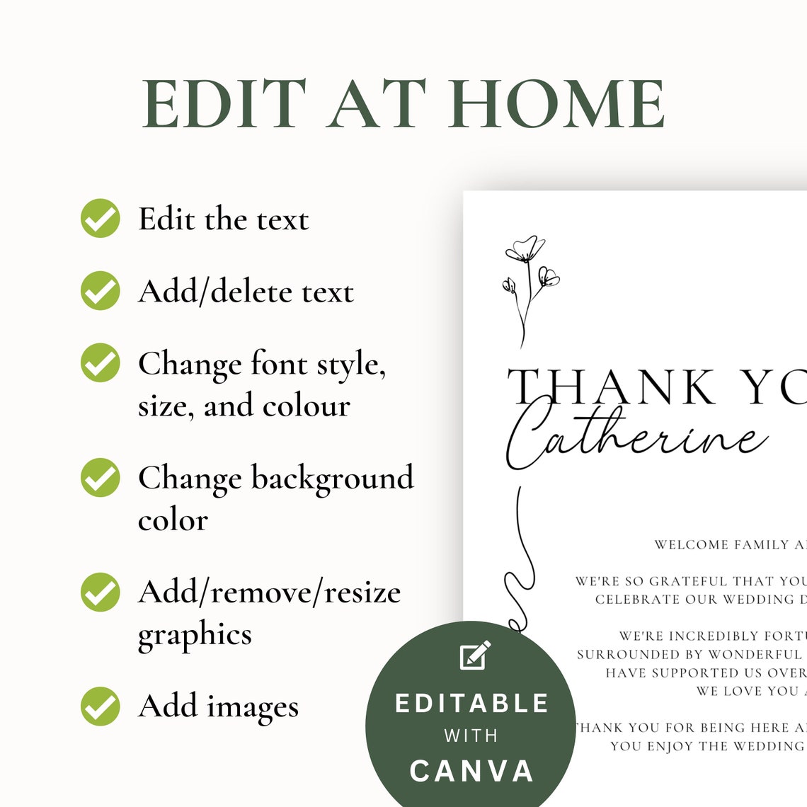 Personalized Wedding Welcome Note | Table Thank You Card | Wedding ...