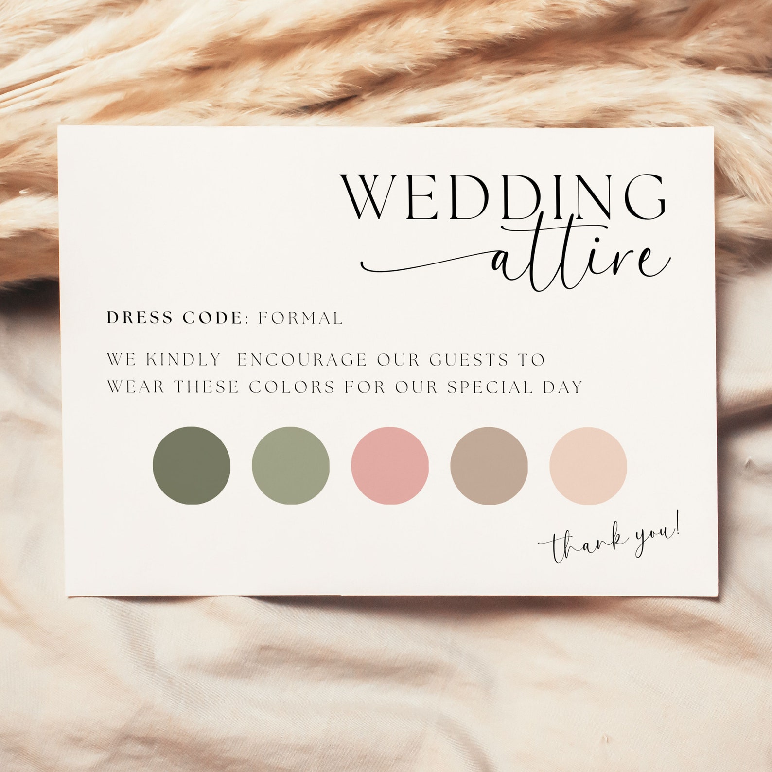 Guest Attire Card Wedding Guest Dress Code Card Guest Dress Code ...
