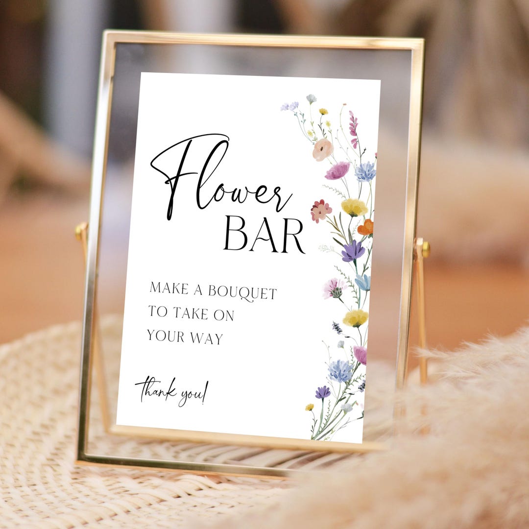 Flower Bar Sign Make Your Own Bouquet Bridal Shower Decor, DIY Bouquet ...