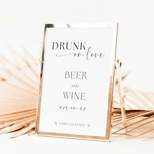 Beer and Wine Sign Wedding | Wedding Open Bar Sign | Beer and Wine Are ...