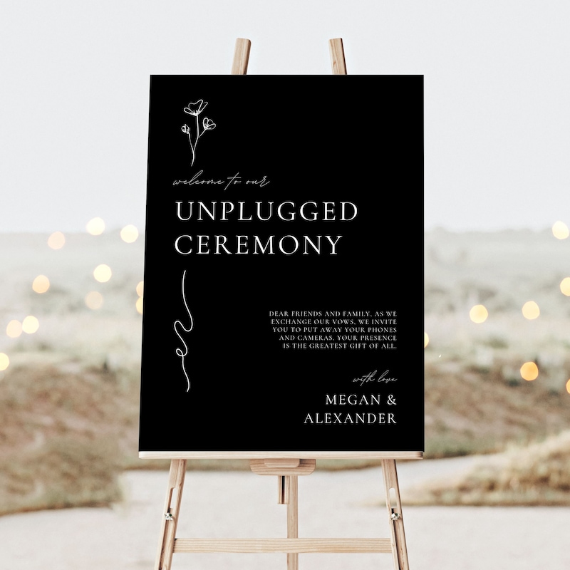 Unplugged Ceremony Sign - Etsy