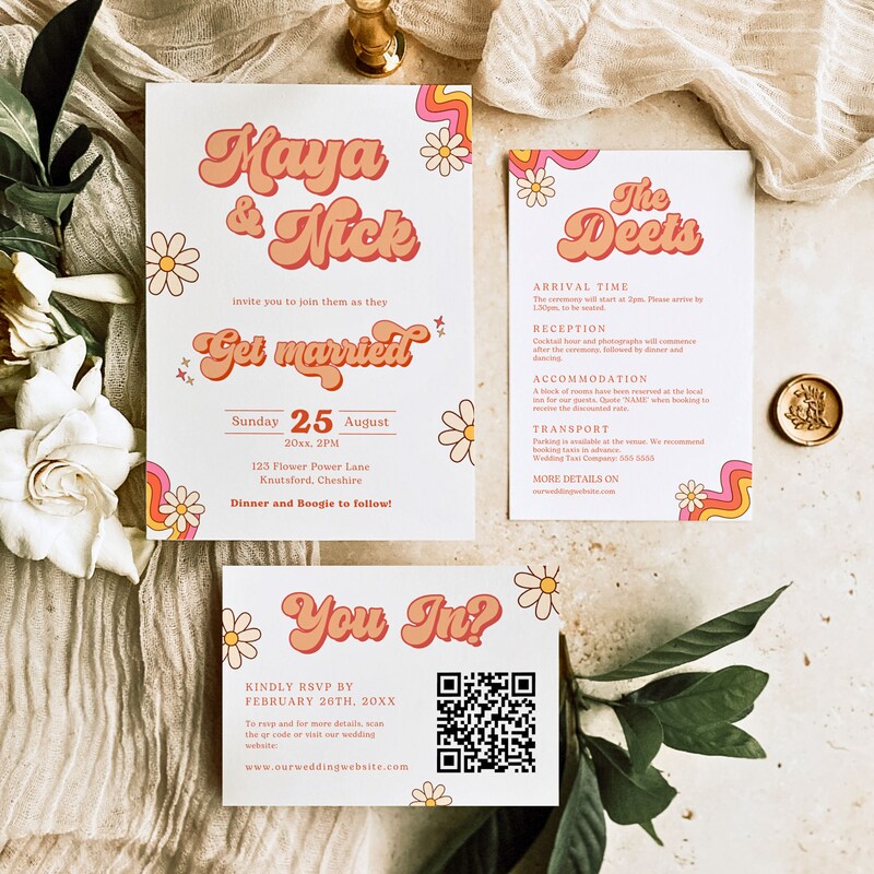Retro Wedding Invite - Etsy