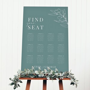 Sage Green Seating Chart | Modern Seating Plan | Printable Wedding ...