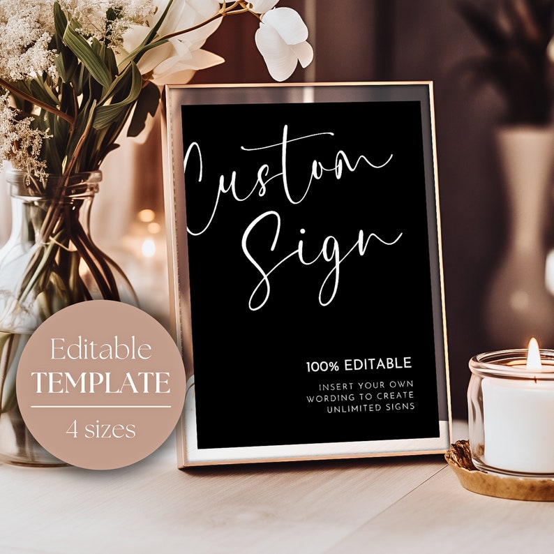 Editable Wedding Sign Template Modern Wedding Sign Printable ...