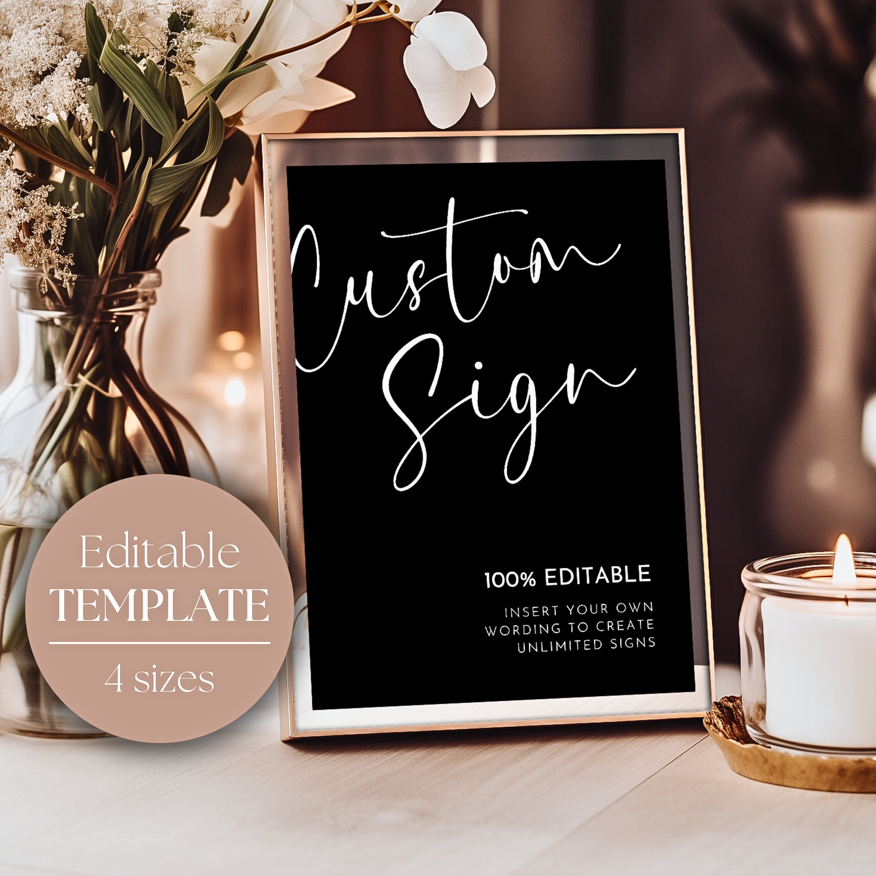 Editable Wedding Sign Template Modern Wedding Sign Printable ...
