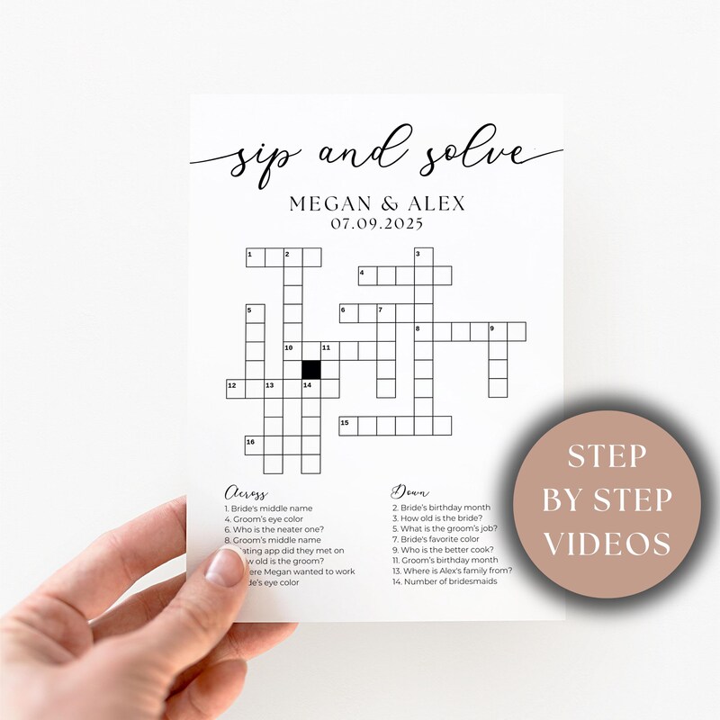 Custom Crossword Puzzle - Etsy