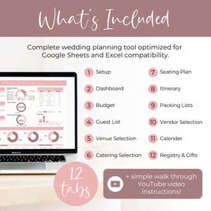 Complete Wedding Planner Google Sheets, Digital Wedding Planner, All-in ...