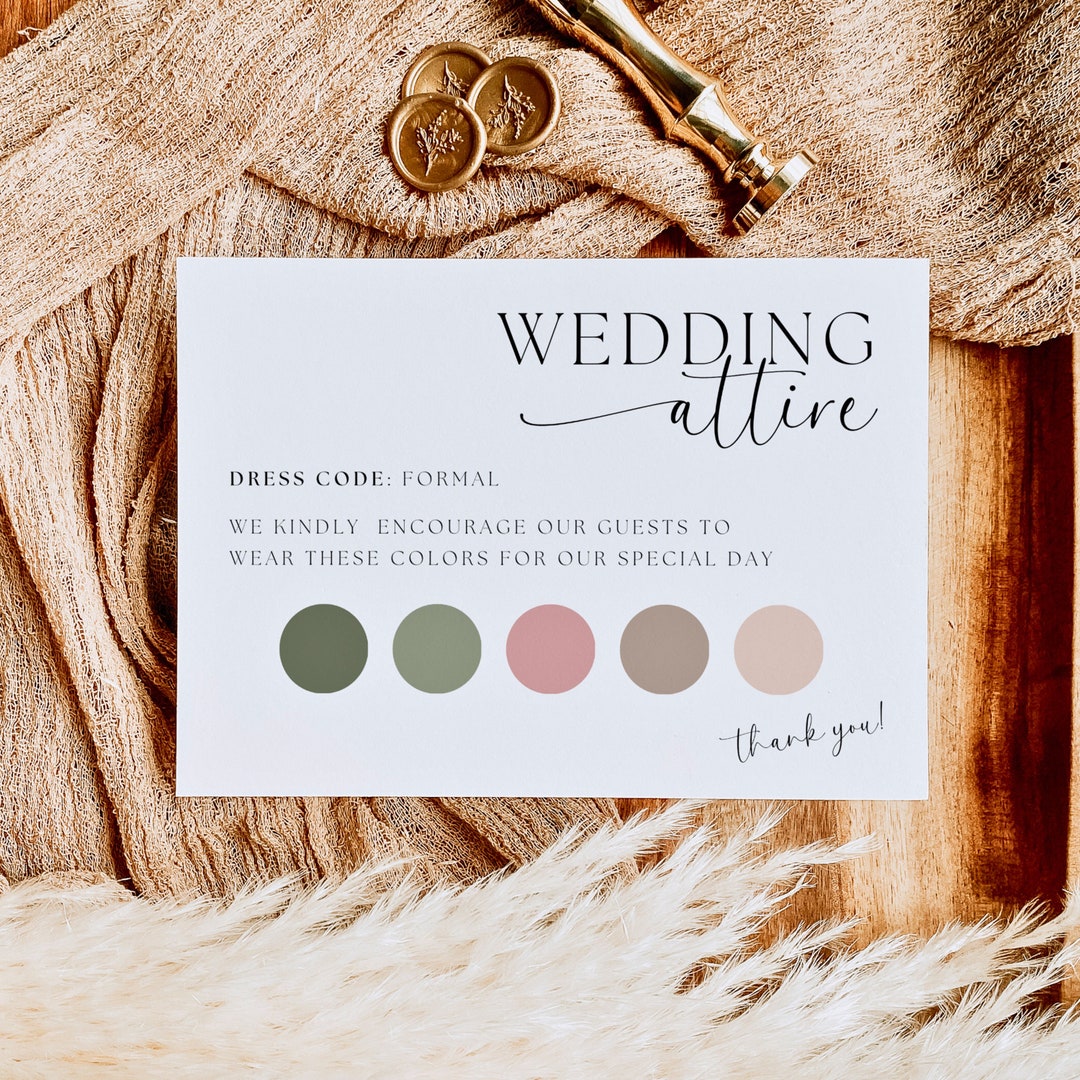 Guest Attire Card | Wedding Guest Dress Code Card | Guest Dress Code ...