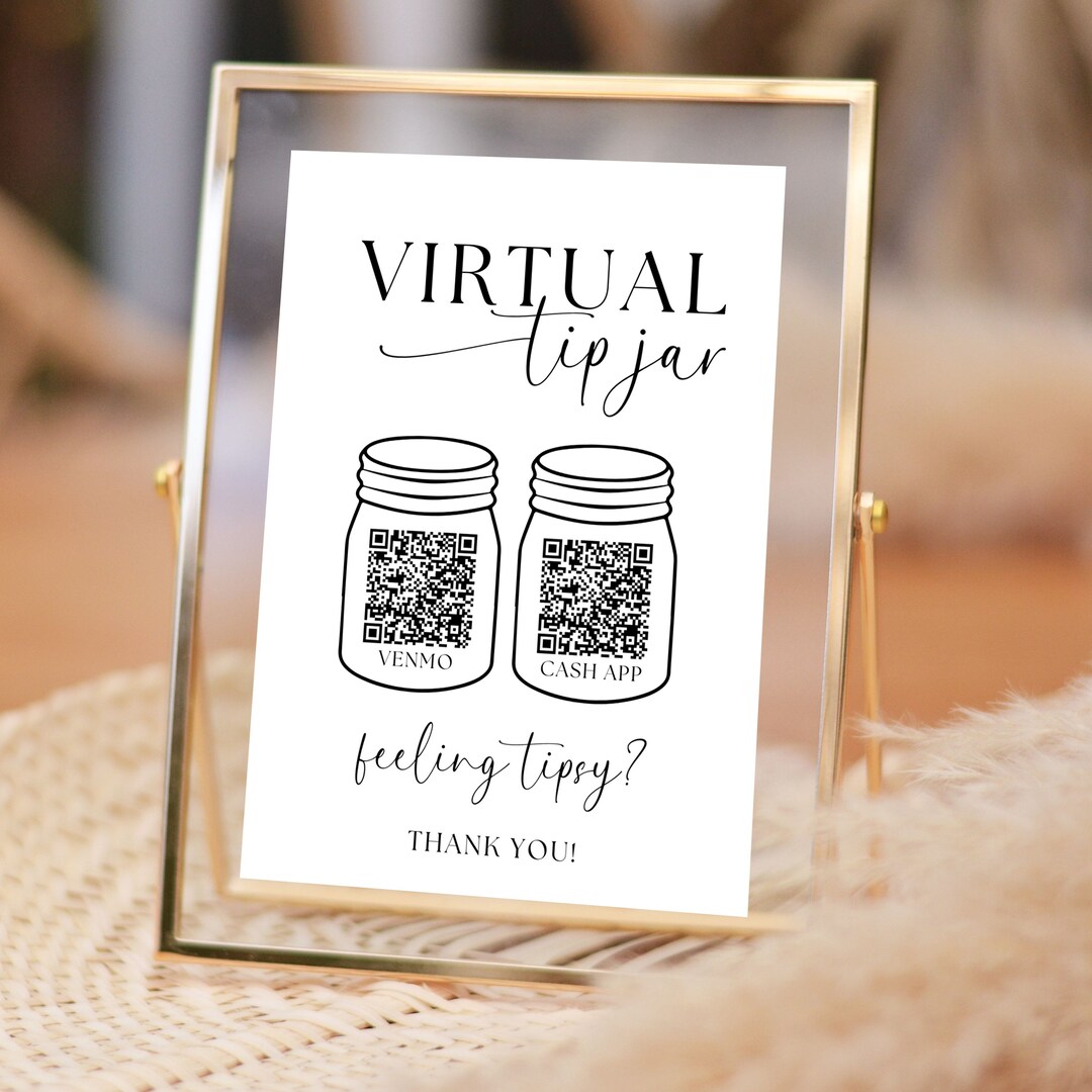 Virtual Tip Sign Wedding | Virtual Tip Jar Bar Sign | Feeling Tipsy ...