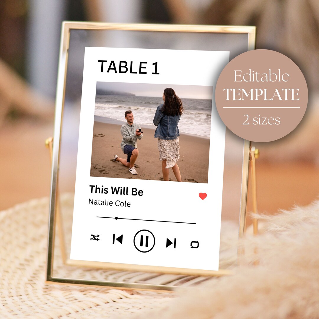 Wedding Table Numbers With Songs | Music Theme Wedding Table Names ...