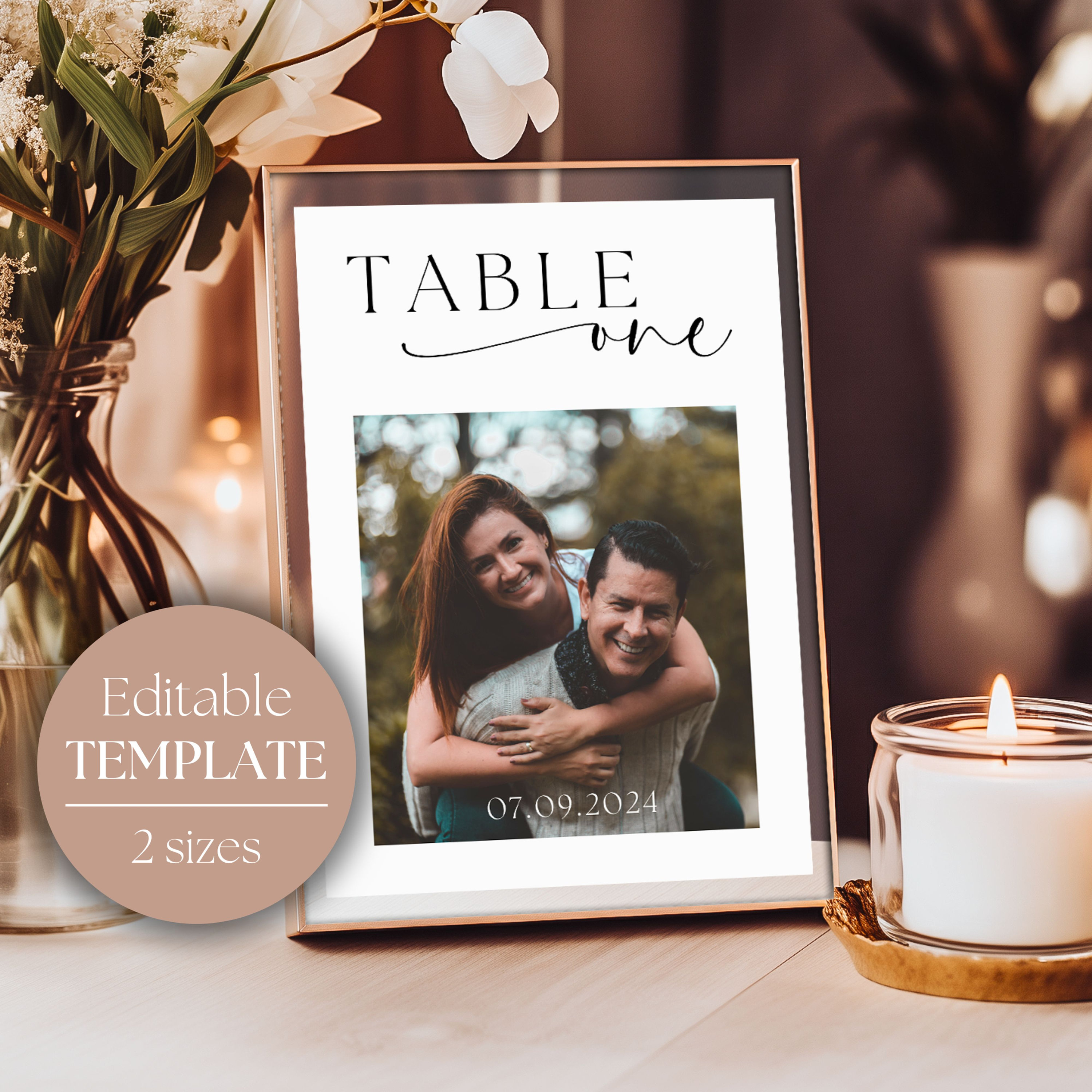Tables Numbers With Picture Printable Wedding Photo Table Number ...