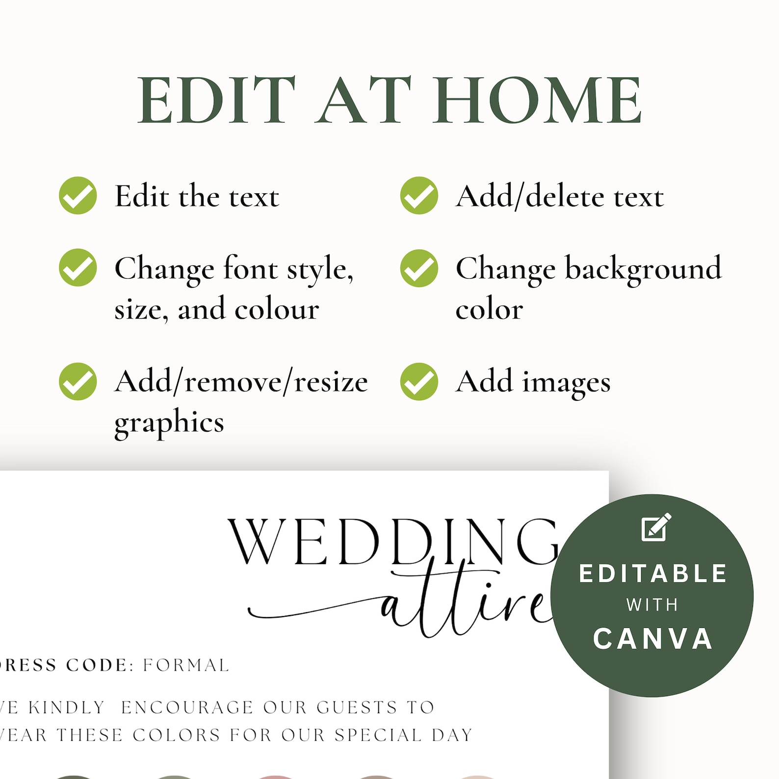 Guest Attire Card | Wedding Guest Dress Code Card | Guest Dress Code ...