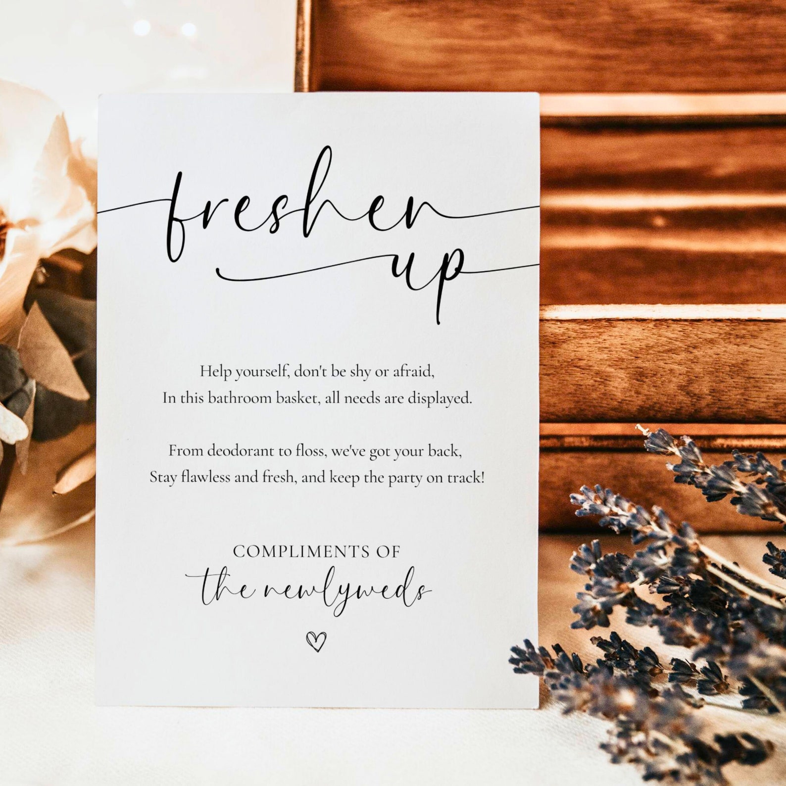 Wedding Bathroom Basket Sign Wedding Restroom Printable Template Please ...