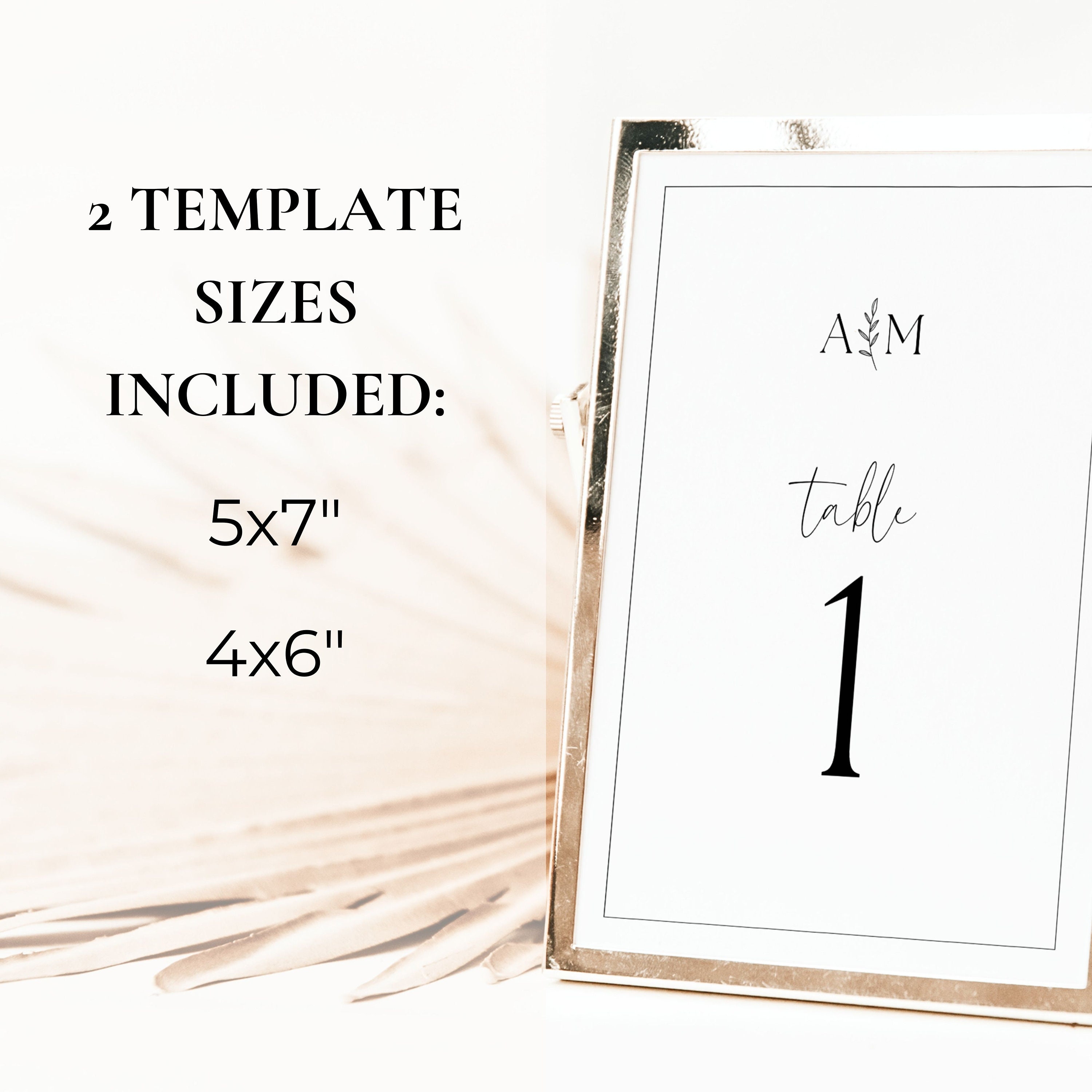 Monogram Table Number Sign Wedding Table Decor Border & Monogram Modern ...