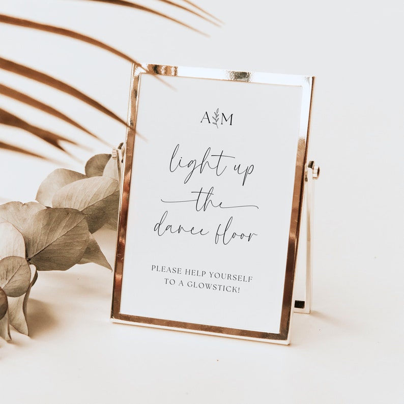 Light up the Dance Floor Wedding Sign Printable Glow Stick - Etsy