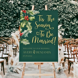 Tis the Season to Be Married Sign | Editable Download | Personalized ...