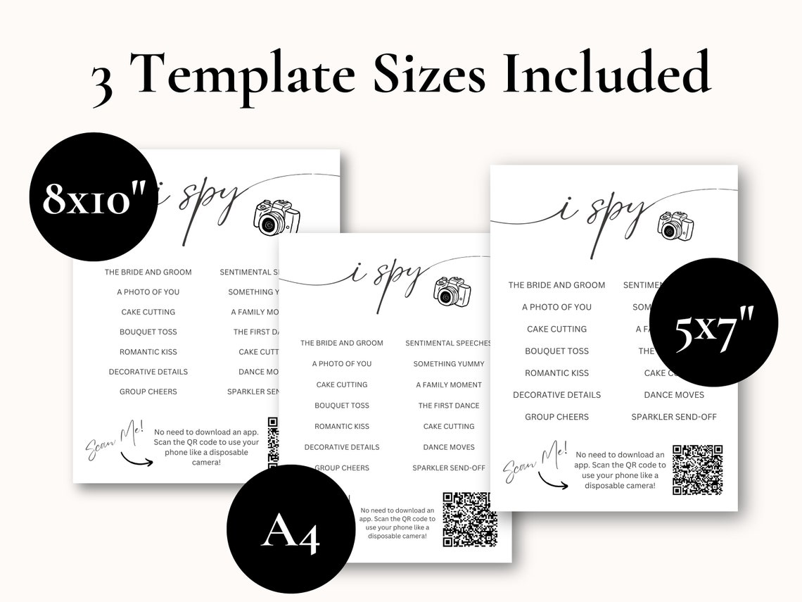 I Spy Wedding Guest Game Wedding Table Games I Spy - Etsy