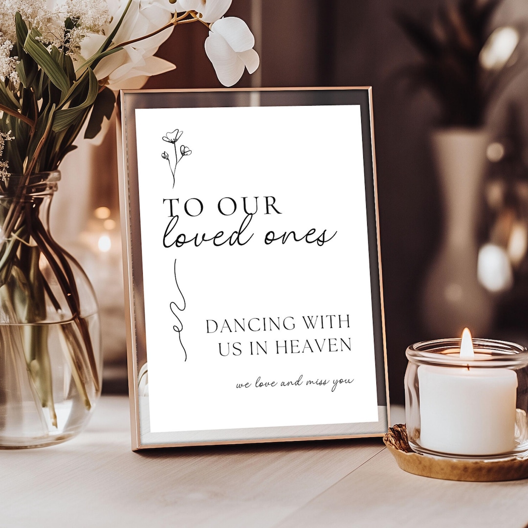 Dancing With Us in Heaven Wedding Memorial Sign, in Loving Memory, to ...