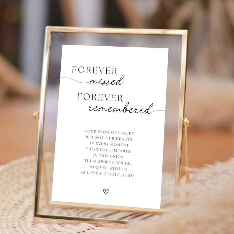 Minimalist in Loving Memory Sign Editable Template Modern - Etsy