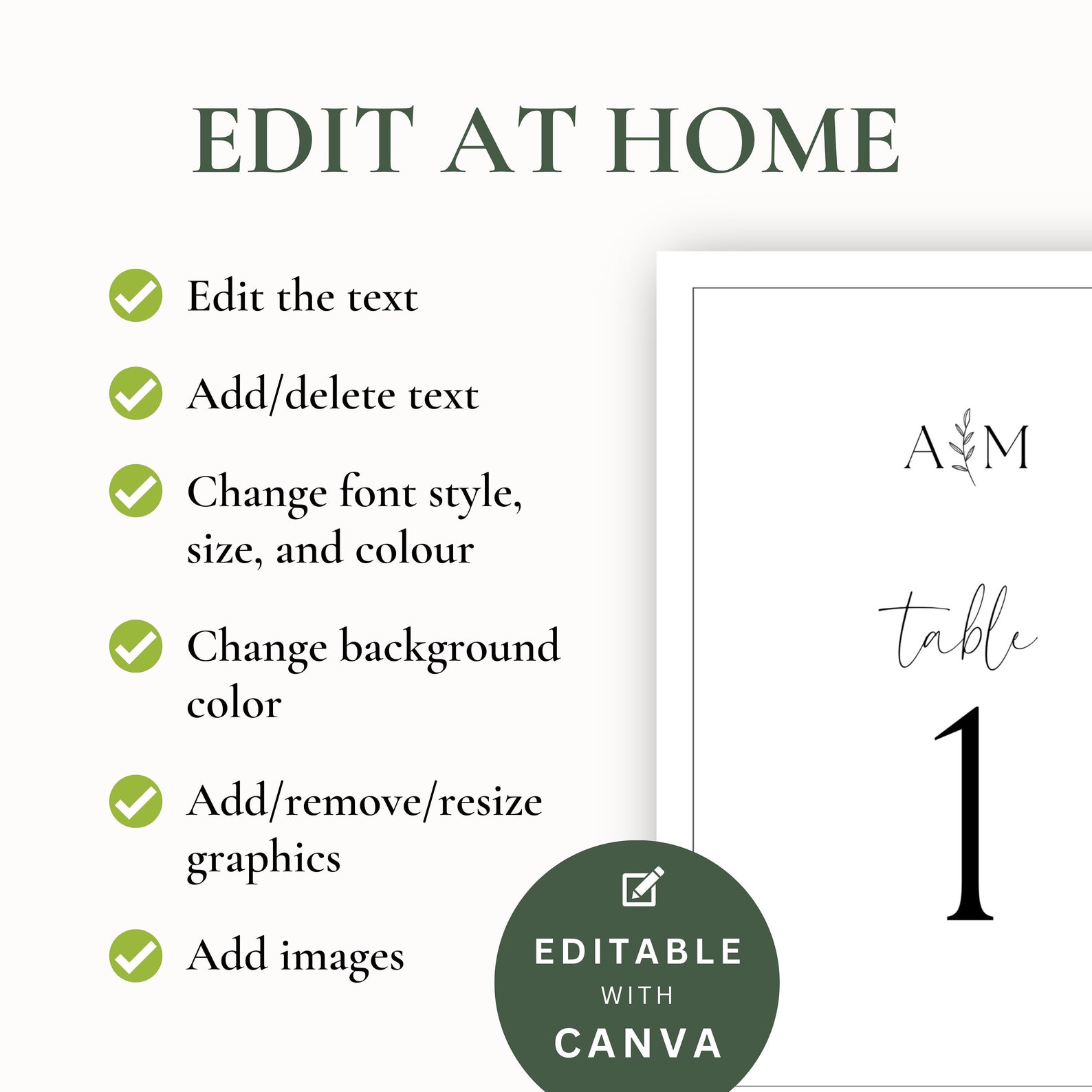 Monogram Table Number Sign Wedding Table Decor Border & Monogram Modern ...