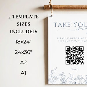 QR Code Wedding Seating Chart Sign, Digital Seating Chart and Website ...