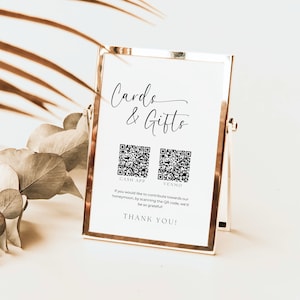 Gift Table Sign With Qr Code | Honeymoon Fund Sign | Wedding Qr Code ...