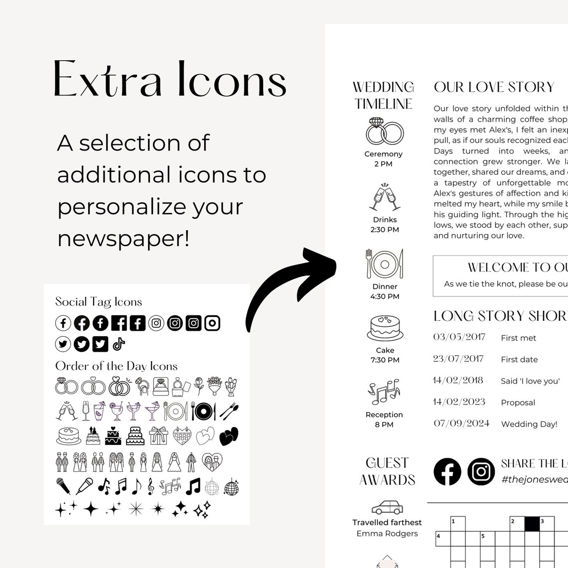 Editable Wedding Newspaper Program Wedding Program and - Etsy