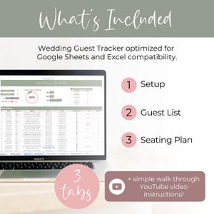Wedding Guest List Tracker Google Sheets & Excel Spreadsheet, RSVP ...