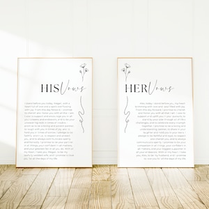 Minimal Wedding Vow Artwork, Custom Wedding Vows Print, Anniversary ...