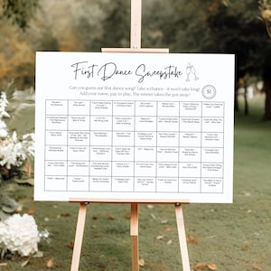 Wedding First Dance Sweepstake Personalized Reception Game, Unique Fun ...