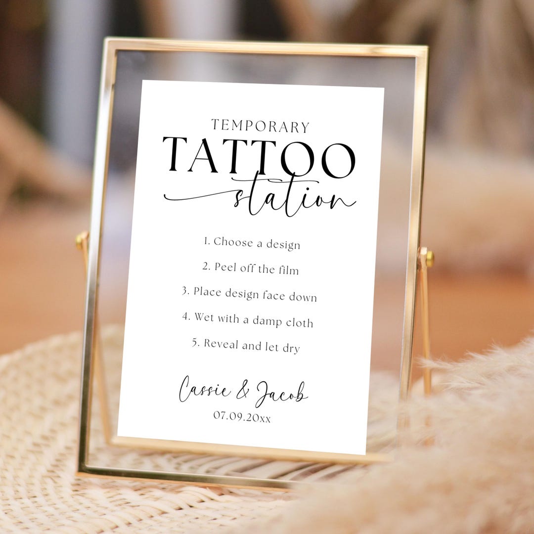 Temporary Tattoo Station Wedding Sign, Tattoo Favor Sign, Our Love is ...