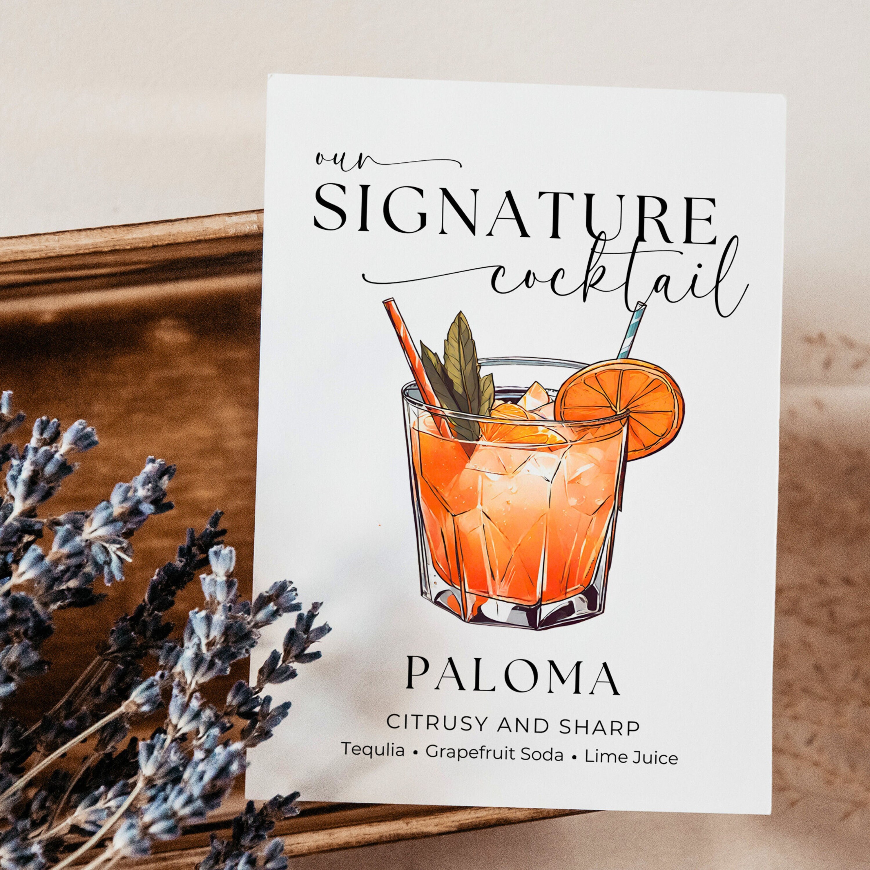Bar Sign Paloma | Signature Drinks Sign | Our Signature Cocktail ...