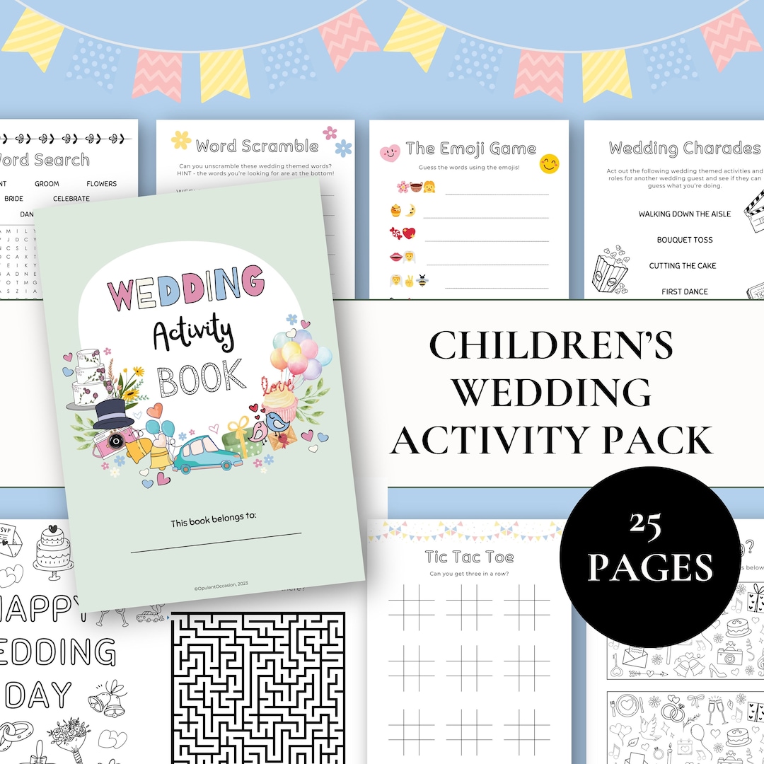 Printable Kid's Wedding Activity Book | Wedding Coloring Pages ...