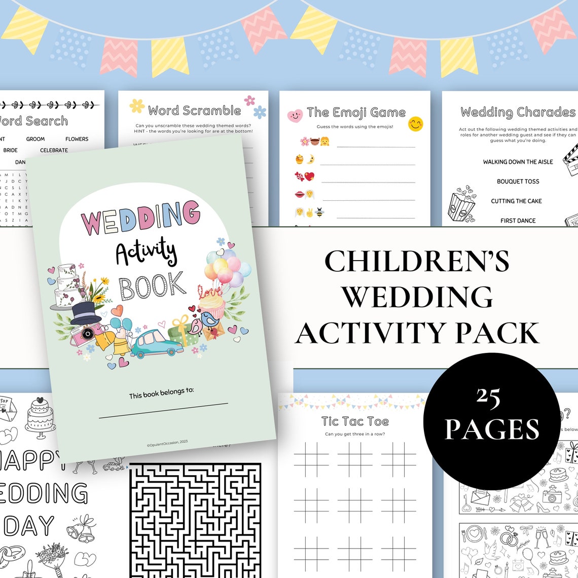 Printable Kid's Wedding Activity Book | Wedding Coloring Pages ...