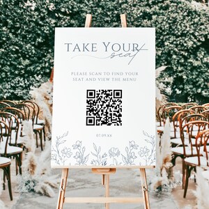 QR Code Wedding Seating Chart Sign, Digital Seating Chart and Website ...